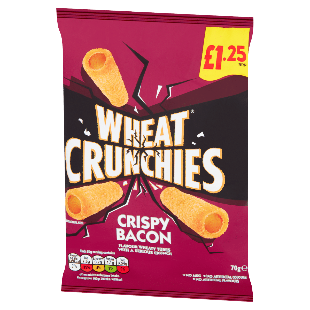 Wheat Crunchies Crispy Bacon Flavour Wheaty Tubes with a Serious Crunch ...